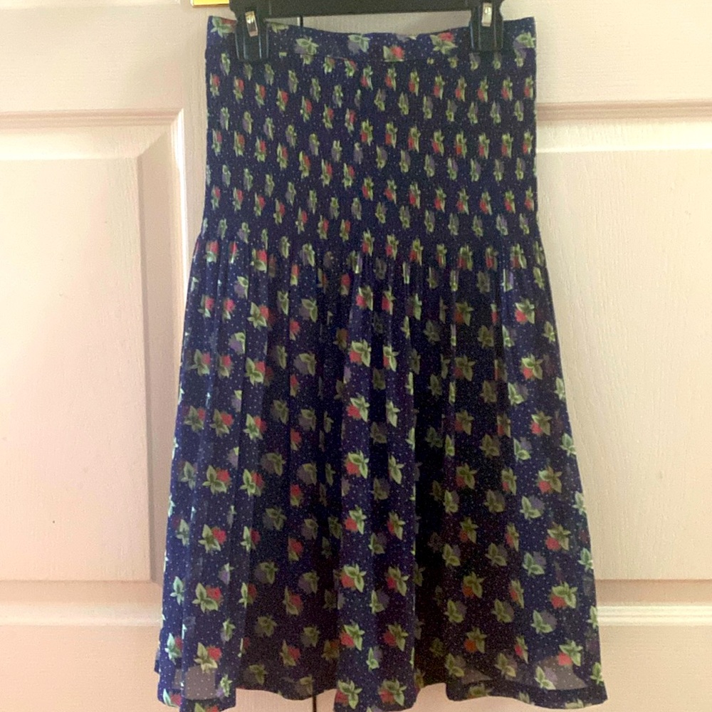 Back Zip Fully Lined Floral Pleated Skirt - Gem